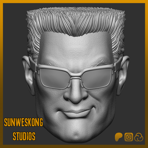 STL file Duke Nukem Smirk Headsculpt 🦸 ・3D print design to download・Cults