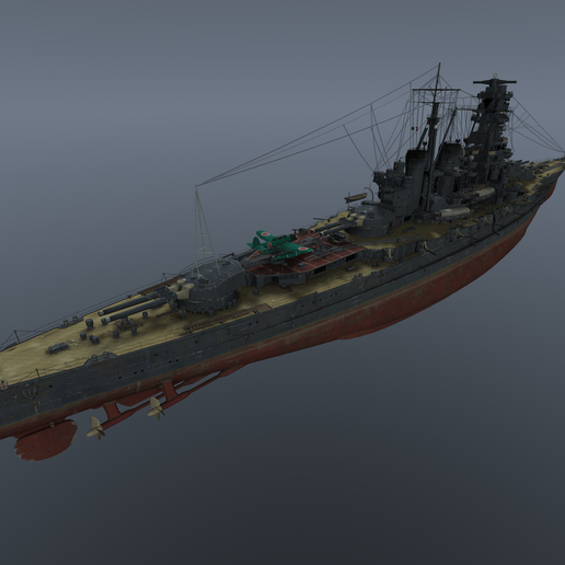 STL file Kongo-class, IJN Kirishima, 1942. 🚁 ・Design to download and 3D print・Cults