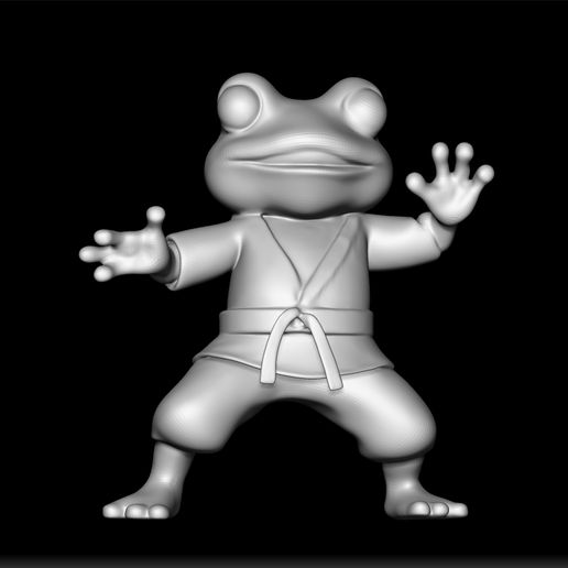 STL file frog karate - martial art frog - toon frog - cute frog - toy ...