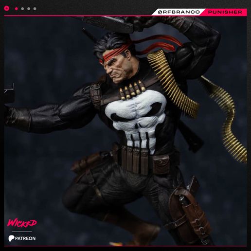 🗿 WICKED MARVEL PUNISHER SCULPTURE: TESTED AND READY FOR 3D PRINTING ...