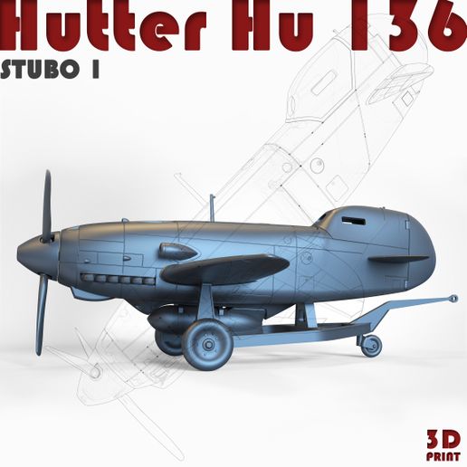 🪖 Hutter Hu 136・ OBJ File for 3D printing・Cults