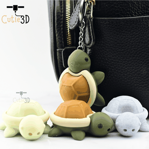 👌 Cutie3D Fidget Clicker Adorable Turtle Keychain - Cute Backpack ...