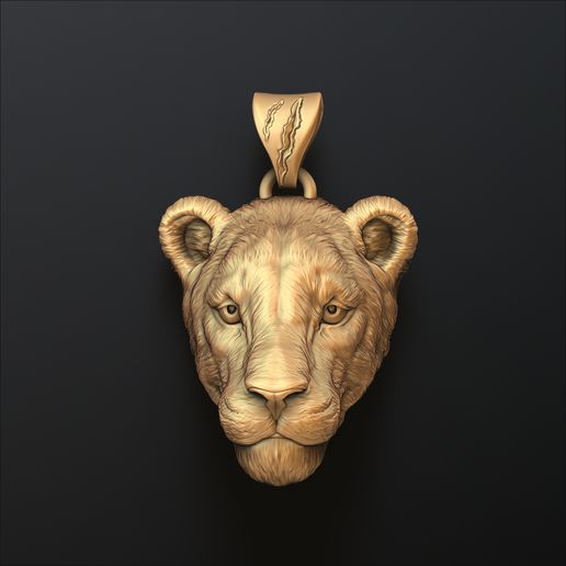 3D file Lioness Pendant 3D print model 🦁 ・3D print model to download・Cults