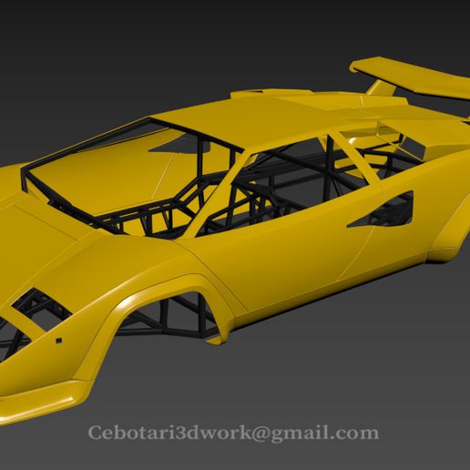 🖼️ Countach body interior frame chasis・ 3D File for 3D printing・Cults