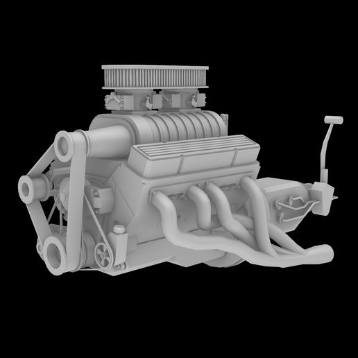 🤏 Chevy Small Block V8 Engine - 3D Model in Separate Parts and Complete ...