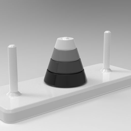 3D file Tower of Hanoi Puzzle Brain Teaser Math Challenge Puzzles STL ...