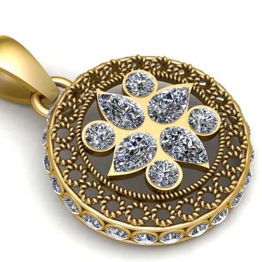 Archivo STL GOLD LEAF DESIGN PENDANT 3D PRINTABLE MODEL 📌 (OBJ)・Modelo ...