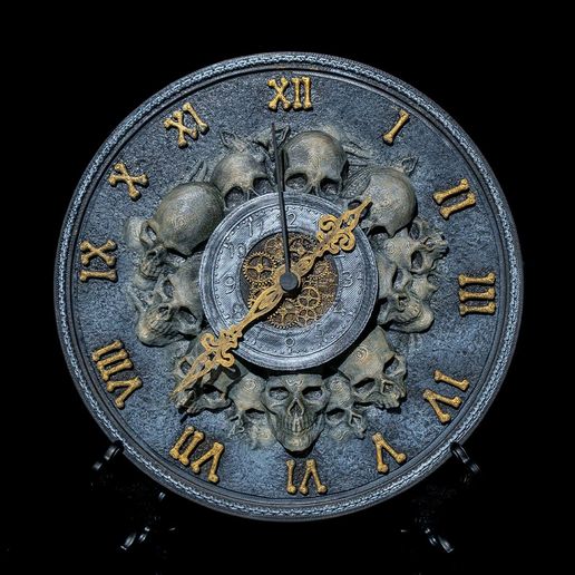 💀 Timeless Skull Wall Clock・ 3D File for ・Cults