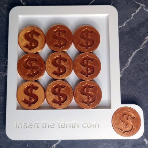 🧩 Puzzle insert the 10 coins・ 3D File for 3D printing・Cults
