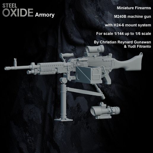🔫 Miniature Firearms M240B machine gun with H24-6 mount system・ STL ...
