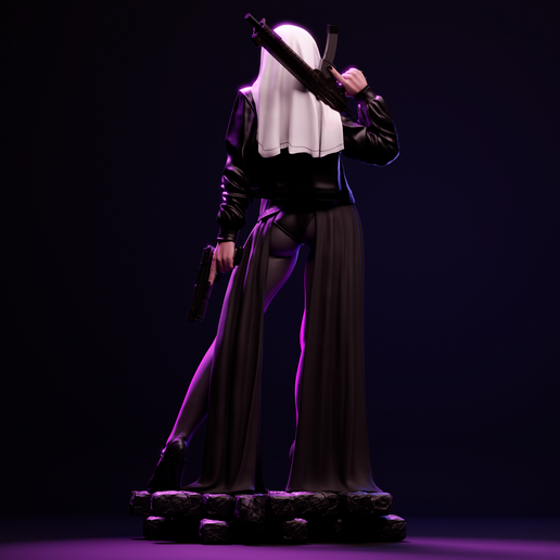 🔫 Nun with Gun 3D Print・ STL File for 3D printing・Cults