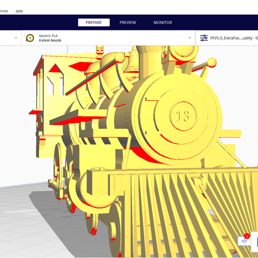 😤 4-4-0 NG Steam engine #13・ STL File for ・Cults