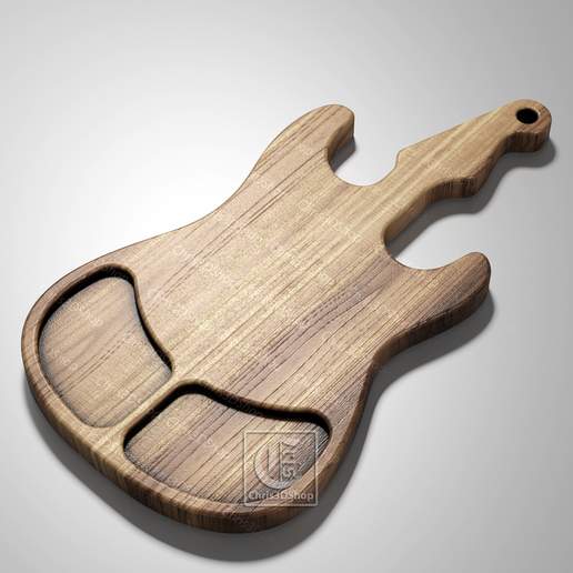 🎸 Guitar Cutting Board V2 - Digital Files for CNC Router (svg, dxf, eps ...