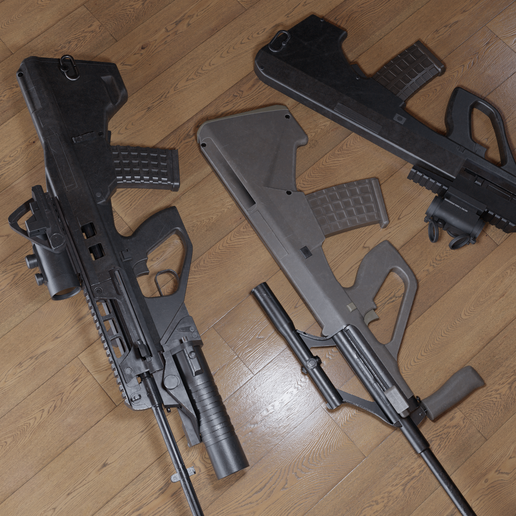 🔫 AUG Rifles PropGun Bundle 1/1 Scale ( AUG A3M1 , FE88 , Steyr BullPup ...