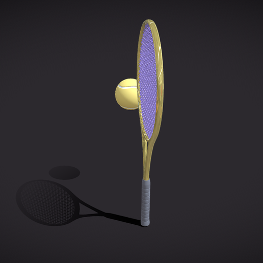 🎾 Low Poly Tennis Racket & Ball・ STL File for 3D printing・Cults
