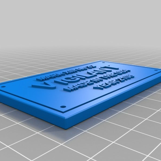 Free STL file Vigilant Nameplate 🎬 ・Design to download and 3D print・Cults