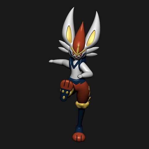 🐉 Pokemon - Cinderace with 2 poses・ STL File for 3D printing・Cults