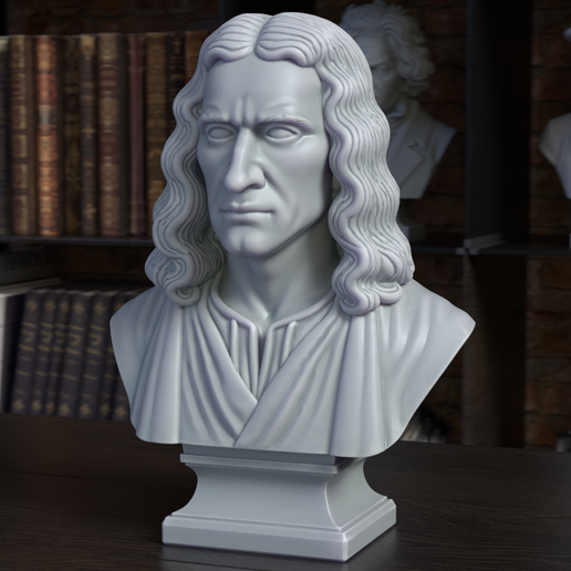 👤 Isaac Newton Bust – Scientific Visionary 3D Printable STL File・ 3D ...