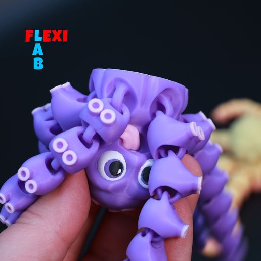 🐙 Flexi Octopus with outstretched tongue - Flexi LAB・ STL File for 3D printing・Cults