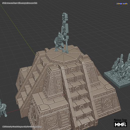 🤏 Reptilians - Small Ziggurat - 10mm・ 3D File for 3D printing・Cults