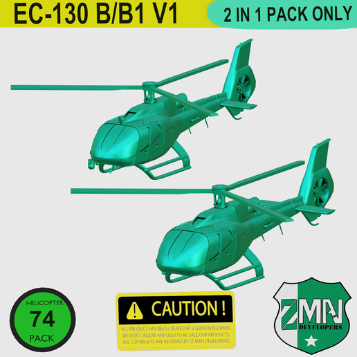 🚁 EC-130 EUROCOPTER V1・ STL File for ・Cults