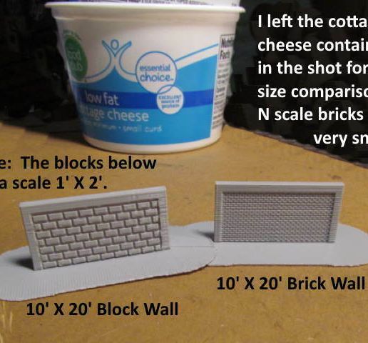 🧱 N Scale Brick Walls.....・Free 3D File for ・Cults