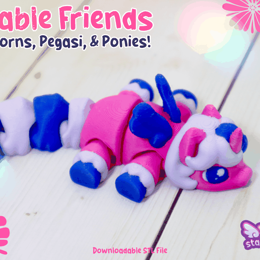 🦄 Pony, Unicorn, Pegasus Flexis and Stable Diorama・ 3D File for 3D ...