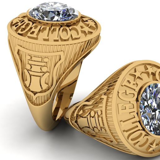 STL file college munro alphabet ring 3d printable model 💍 (OBJ)・3D ...