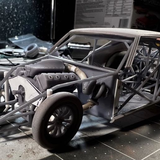 🖼️ 1968 chevy chevelle double frame rail outlaw drag racing 1/25 scale ...