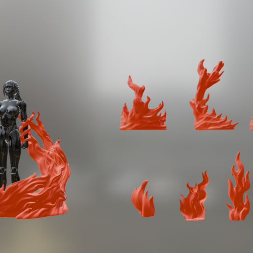 🔥 fire effects sh , legends 1/12・ STL File for 3D printing・Cults