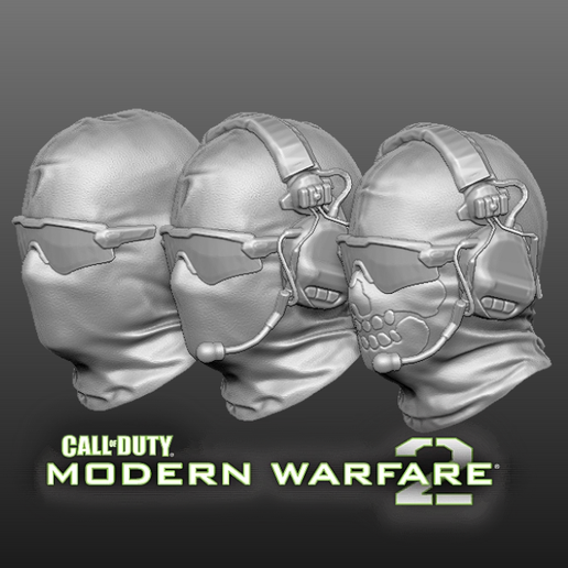 👻 ghost classic head Call of duty mw2 1/12・ 3D File for 3D printing・Cults