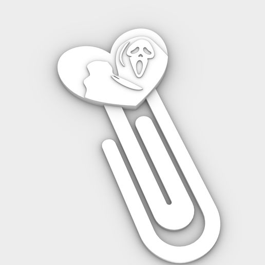 📎 Paperclip GHOSTFACE - I love you - bookmark - 3MF pre-painted , STL ...