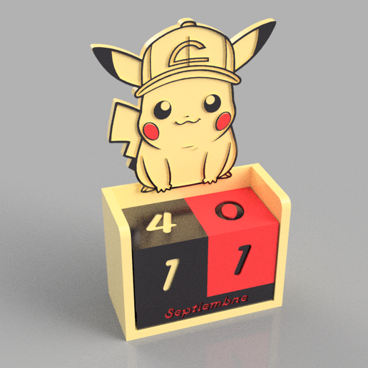 STL file Calendario Pikachu gorra 🪞 (3MF)・3D print design to download・Cults