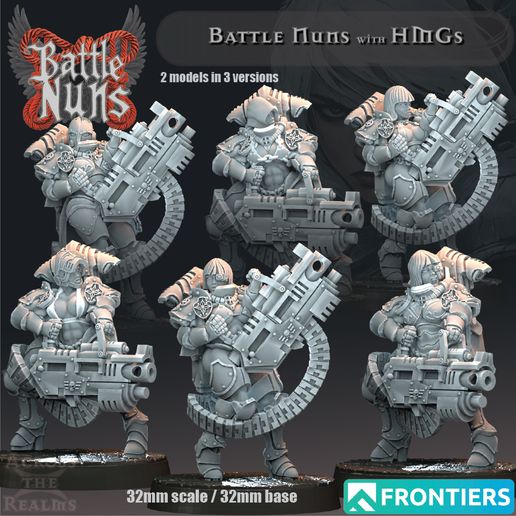 ♀️ Battle Nuns with HMGs・ 3D File for 3D printing・Cults