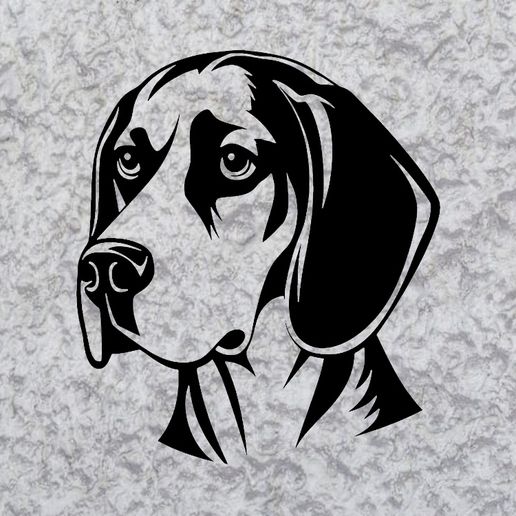 STL file Coonhound dog wall decoration wall mural dog deco 🐕 (SVG)・3D ...