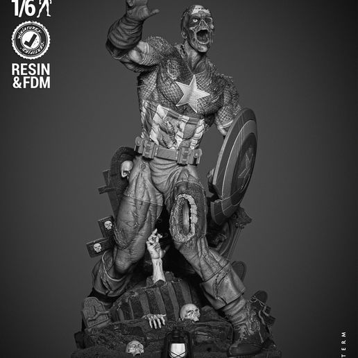 🧟 WICKED MARVEL CAPTAIN AMERICA ZOMBIE SCULPTURE : TESTED AND READY FOR ...