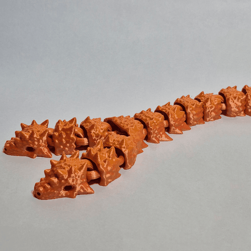 🐉 Articulated Soft Twin Spike Dragon・ STL File for 3D printing・Cults