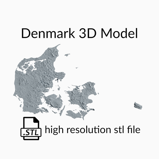3D file Denmark Topographic Map - 3D Terrain Elevation - Relief 3D Map ...