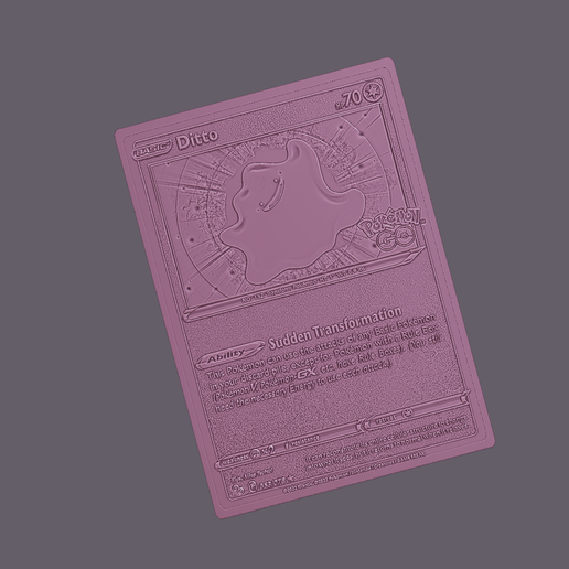 🐉 Pikachu Ditto Pokemon + Card Ditto・Free STL File for ・Cults