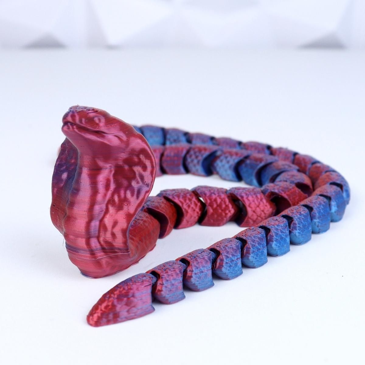 STL file ARTICULATED COBRA SNAKE FLEXI PET PRINT-IN-PLACE・3D printer ...
