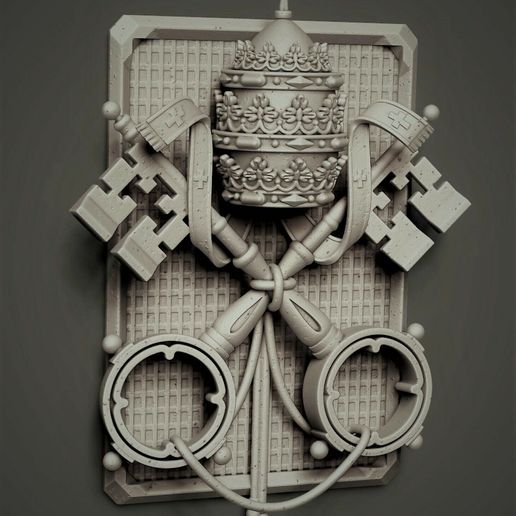 🏠 Papacy emblem・Free STL File for ・Cults