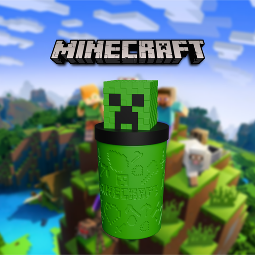 🚸 Minecraft Creeper Tumbler・Archivo 3D para Impresión 3D・Cults