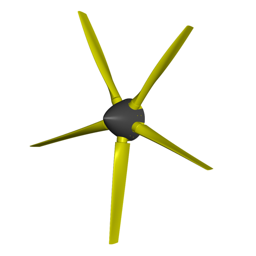 OBJ file aircraft propeller 5 Blade ️ ・Template to download and 3D ...