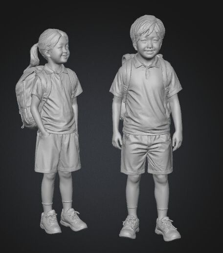 🏫 Two Asian School Kids STL・ STL File for 3D printing・Cults