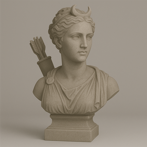 👤 Bust of Artemis - Goddess of Hunting and Wild Nature・ STL File for 3D printing・Cults