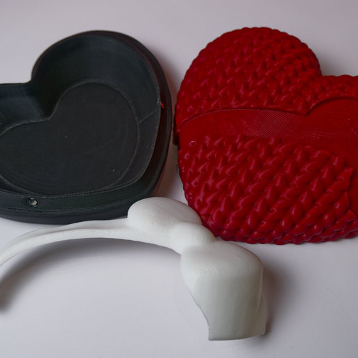 💜 Knit Heart Valentines Day Gift Box・Free 3D File for 3D printing・Cults