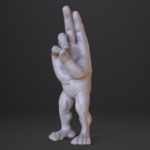 Hand Monster Character - Apple Tree Mudra Hand Gesture・ 3D File for 3D ...