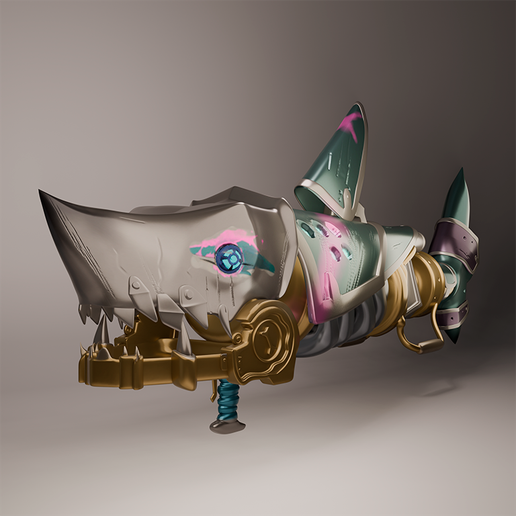 🦈 Jinx Arcane Shark Gun 3D Model - High-Quality STL File for 3D ...