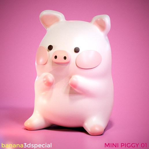 STL file Cute Chibi Mini Piggy Bundle - 4 in 1 - For 3D Printing 🚜 ・3D ...