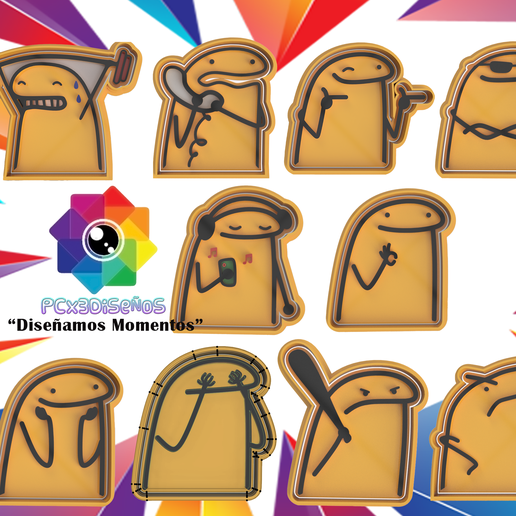 3D file Set of 10 Flork cutters 🍪 ・Template to download and 3D print・Cults